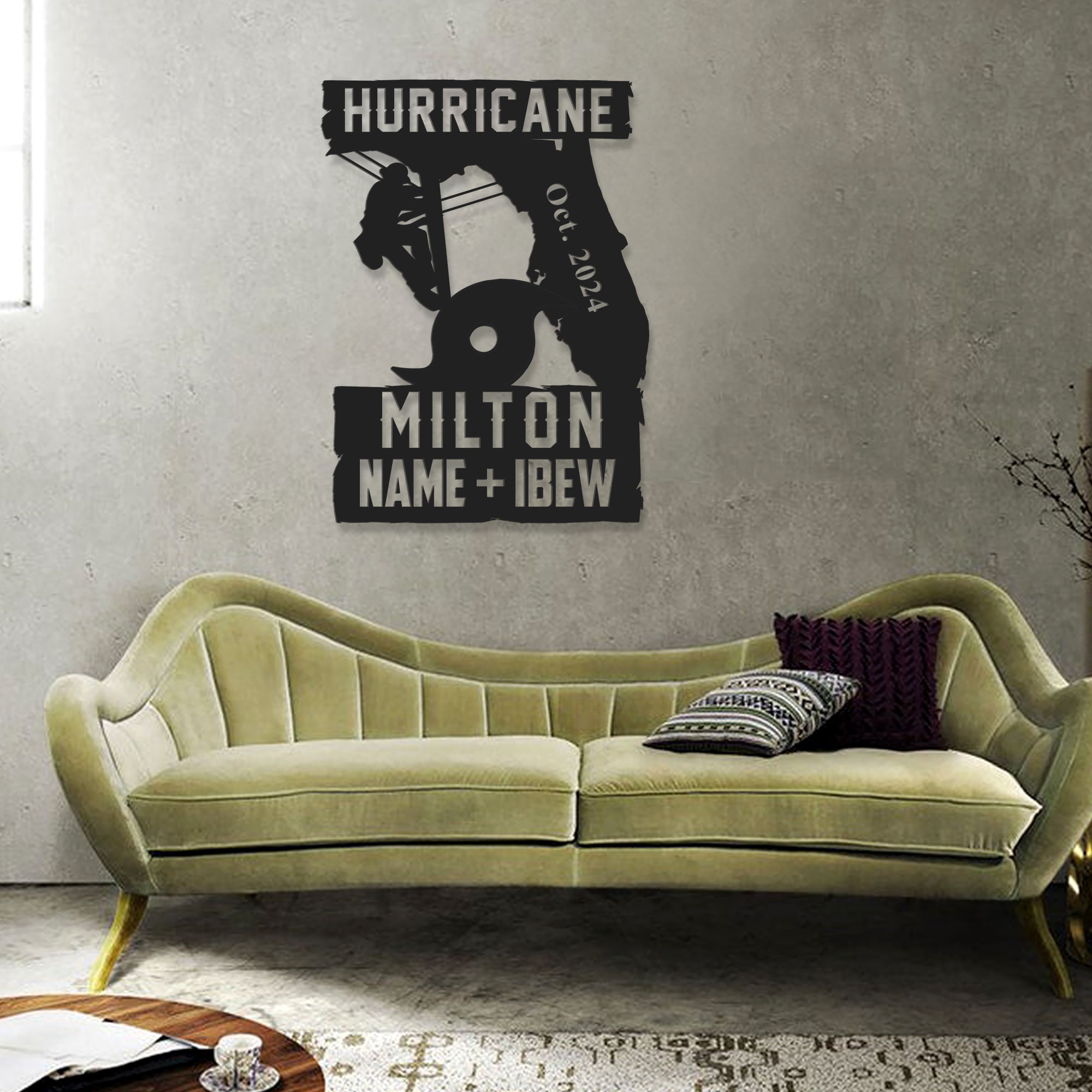 Hurricane Milton Helene Lineman Metal Sign With Led - Fun Gifts Zone