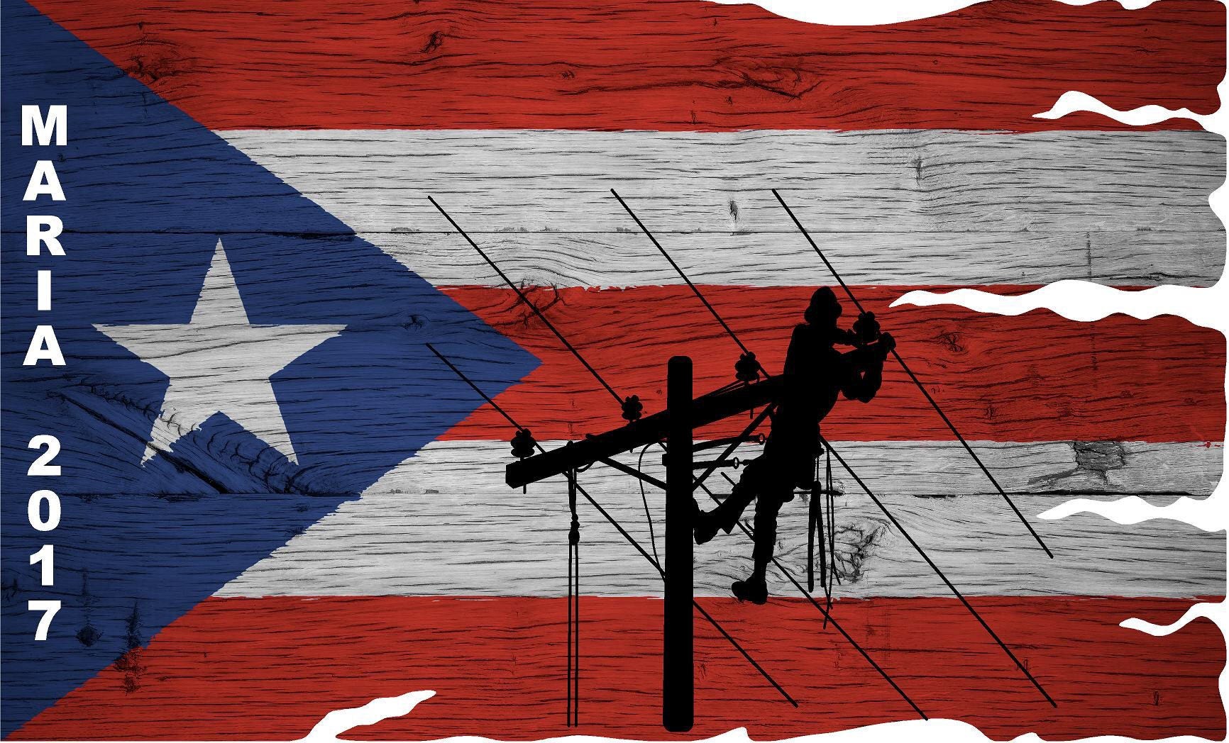 Puerto Rico Hurricane Maria Lineman Flag - Fun Gifts Zone