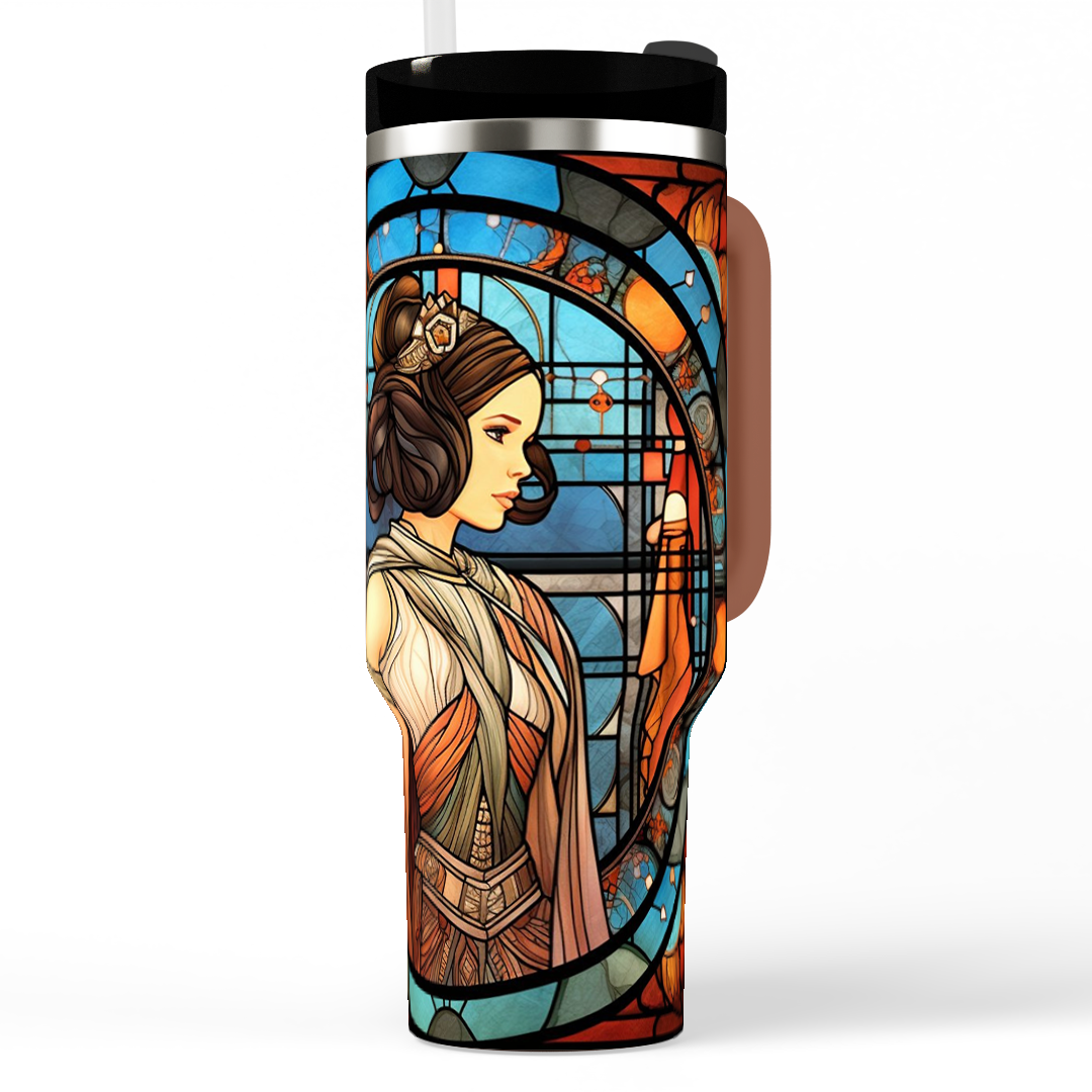 Princess Leia Stained Glass Style Tumbler 40 Oz - Fun Gifts Zone